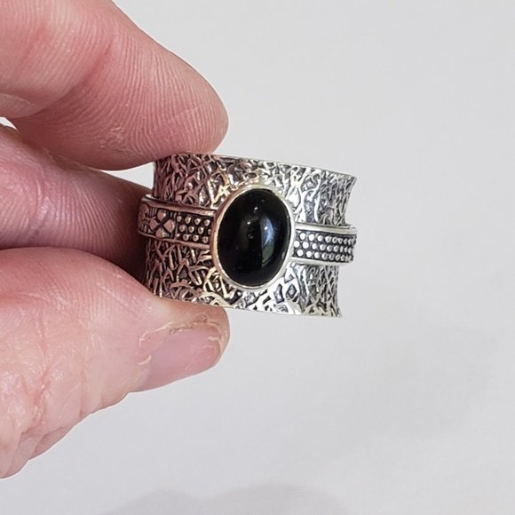 Hand Crafted | Jewelry | Onyx Ring 925 Silver Black Onyx Vintage Goth ...